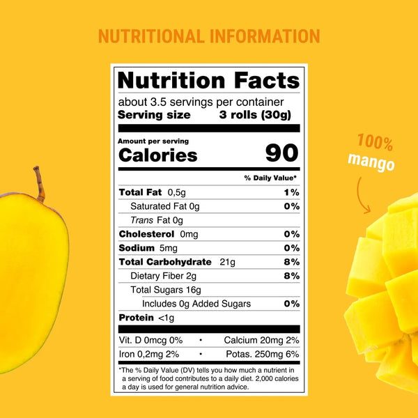 Bob Snail Mango Rolls 100g - Kardish Health Food Centre